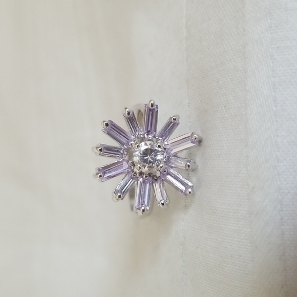 Jewelry | Silver Clear Rhinestone Daisy Flower Ring | Poshmark